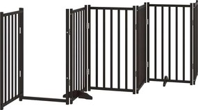 Zábrana pro psy s dvířky skládací 9 panelů černá 450 cm topol 3155712