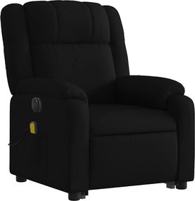 Elektrické zvedací masážní polohovací křeslo černé textil 3205240