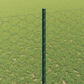 Hexagonální plot s podpěrou 10 x 1,4 m Ocel potažená PVC Zelená 3336691