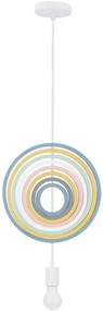 Bílo-duhový závěsný lustr Hoops pro žárovku E27  - Candellux