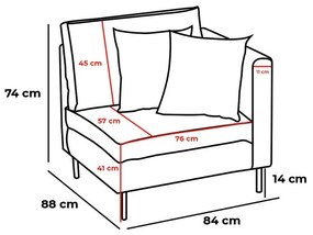 Hannah Home Modulová pohovka MINO šedá 825BLC1724
