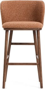Čalouněná barová židle v terakotové barvě (výška sedáku 75 cm) Ciselia – Kave Home