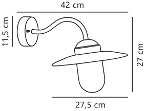 Nordlux - Venkovní nástěnná lampa LUXEMBOURG 1xE27/60W/230V IP54 hnědá/patina
