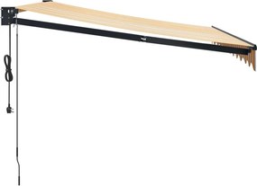 Automatická zatahovací markýza žlutá a bílá 3 x 2,5 m 3154506