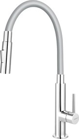 Dřezová baterie Novaservis se silikonovým ramínkem, 2 proudy šedá/chrom 70730,0S