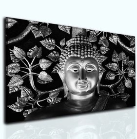 Malvis ® Obraz Buddha kovově šedý Velikost: 120x80 cm