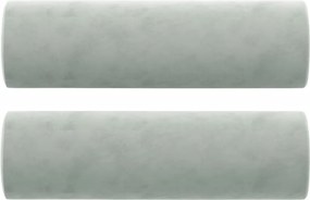 2místná pohovka s polštáři světle šedá 120 cm samet 3200871