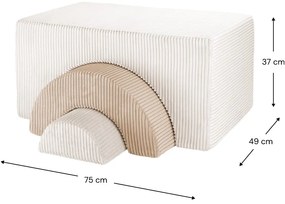 Krémové manšestrové pěnové hřiště 75x49x37 cm Rainbow Montessori – Wigiwama