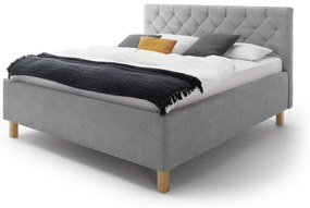 Čalouněná postel ARNAUD 180x200 s úložným prostorem, světle šedá Barva: dřevo