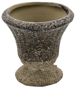 Keramický šedý květináč v antickém stylu Fleur – 9x9 cm