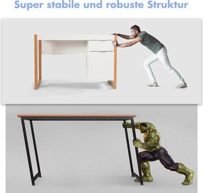 Costway Moderní počítačový stůl s úložnou skříňkou – 112,5 × 50 × 75 cm