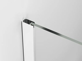 Sanswiss EASY STR4P Walk-In Pevná stěna samostatná 110 cm Šířka: 1100 mm, Profil: Bílá, Sklo: Hladké čiré