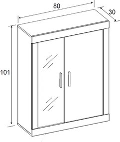 Obývací stěna Ocean 03, šedý dub, s osvětlením