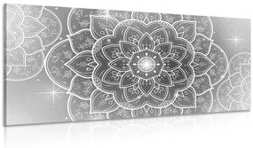 Obraz orientální Mandala v černobílém provedení - 120x60