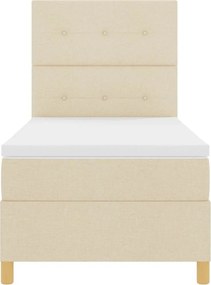 Postel s boxspringem s čelo Krémová 90 x 190 cm textil 3339586