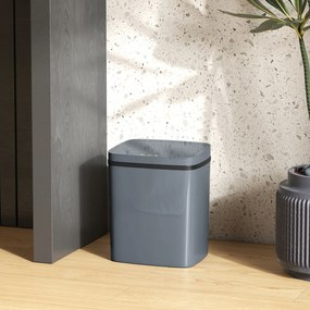 HOMCOM Senzorový odpadkový koš 15 L, automatický koš se dvěma způsoby otevírání, do kanceláře, kuchyně, 27,6 x 21,4 x 33,5 cm, šedý