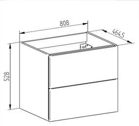 Mereo Mereo, Aira, koupelnová skříňka 81 cm, Multidecor, CN791SLAS1
