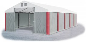Garážový stan 4x6x2,5m střecha PVC 560g/m2 boky PVC 500g/m2 konstrukce ZIMA Bílá Šedá Červené