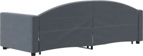 Válenda s přistýlkou tmavě šedá 80 x 200 cm samet 3197295