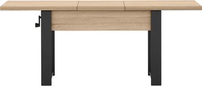 Rozkládací polohovací konferenční stolek HOGO 3v1 | 120-157x62,5-74,5x67 cm | síla horní desky 32 mm | dub sonoma/černé nohy