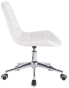 LuxuryForm Židle PARIS na stříbrné podstavě s kolečky - bílá