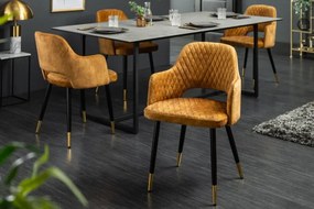Luxusní sametová židle žlutá &ndash; Momos II