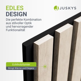 Juskys Akustické stěnové panely s dekorem dřeva, 4 kusy Barva: dub tmavě šedý, Velikost sady: 4 ks