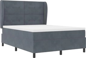 Postel s boxspringem s čelo Tmavě šedá 200 x 160 cm samet 3340935