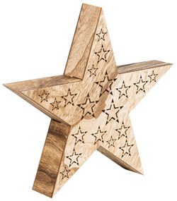Haushalt international LED Dřevěná hvězda Hvězdné nebe