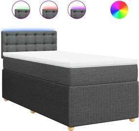 Box spring postel s matrací tmavě šedá 90x200 cm textil 3289654