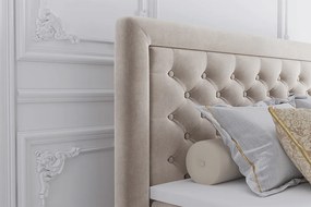 Postel boxspring, krémová, 160x200, DORMAN