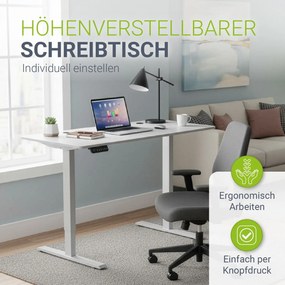 Juskys Elektricky výškově nastavitelný stůl Office Stand Barva: černá, Velikost: 140 × 60 cm