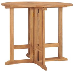 Skládací zahradní jídelní stůl Ø 90 x 75 cm masivní teak 315446