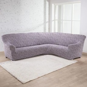 Bielastické potahy BRILLANTE hnědé rohová sedačka (š. 350 - 530 cm)