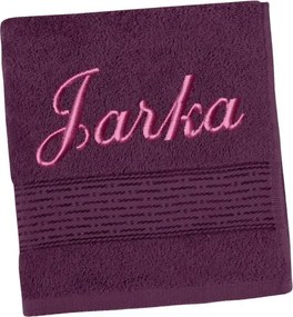 Bellatex Froté osuška proužek s výšivkou jména 70x140 cm Vínová
