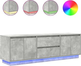 TV skříňka s LED osvětlením betonově šedá 160,5x41x50 cm 3328429