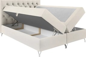 Boxspringová postel, 180x200, bílá látka Velvet, GULIETTE + dárek