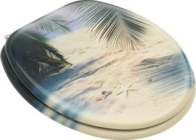 vidaXL WC sedátko s víkem MDF plážový motiv [146911]