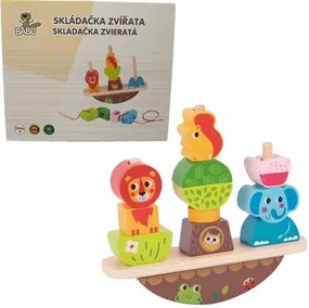 BABU Balanční nasazovačka zvířátek / Dřevo / od 3 let