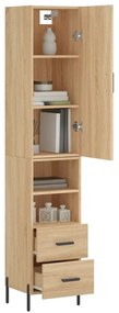 Skříň highboard dub sonoma 34,5 x 34 x 180 cm kompozitní dřevo