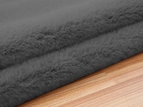 Tmavě šedý kulatý koberec Rabbit Rozměr: 80 cm
