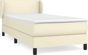 Box spring postel s matrací krémová 100x200 cm umělá kůže 3127177