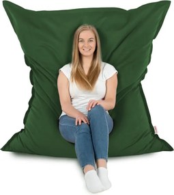 Polštář k sezení tmavě zelený plyš