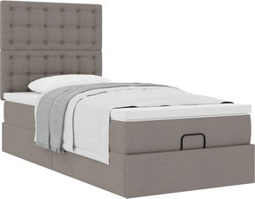 Osmanský postel s matrací taupe 90x200 cm textil 3313296