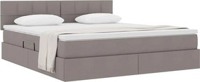 Postel s úložným prostorem a matrací Taupe 160 x 200 cm Samet 3370521