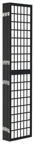 Skládací 6dílný paraván v japonském stylu 240 x 170 cm černý