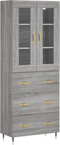 Skříň highboard šedá sonoma 69,5 x 34 x 180 cm kompozitní dřevo 3198391