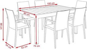 Avenberg Set zahradního nábytku 7-dílný Saona, hnědá