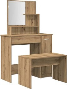 sada toaletního stolku dub artisan kompozitní dřevo 3329192