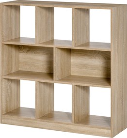 HOMCOM Knihovna 3-Úrovňová Úložná Police pro Kancelář a Obývací Pokoj Dub 97,5 x 30 x 100 cm | Aosom